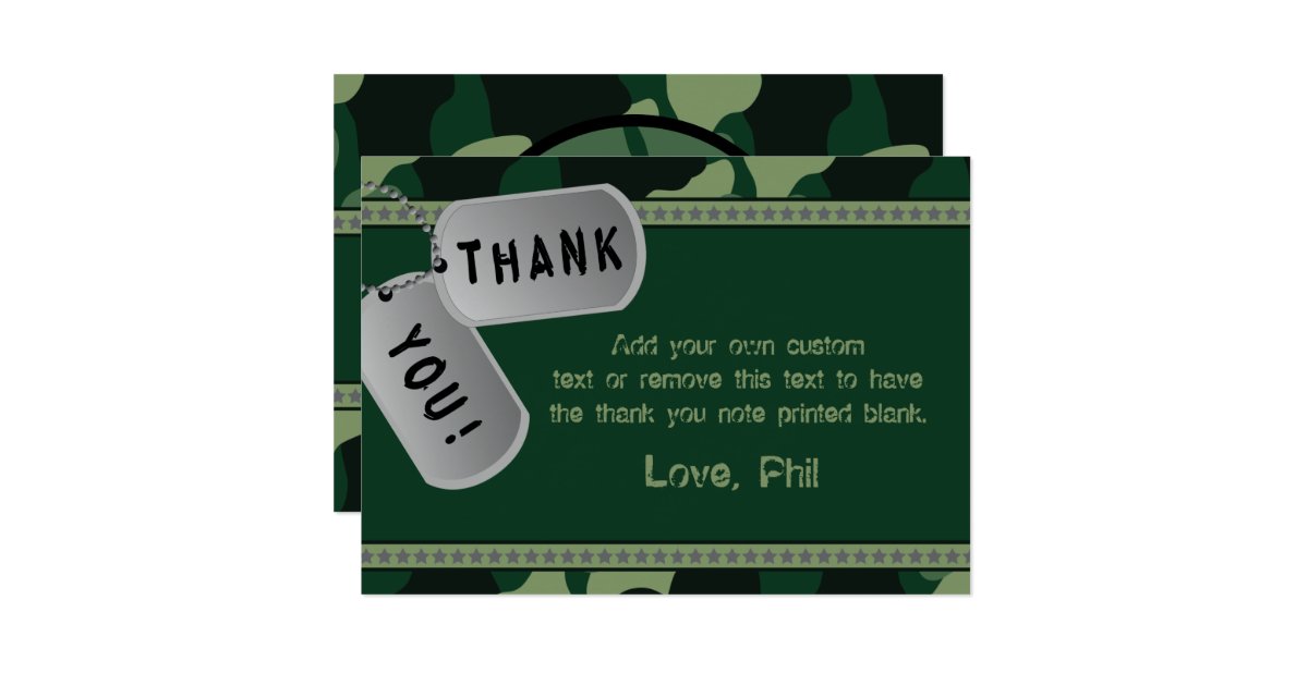 Military Thank You Cards | Zazzle.com
