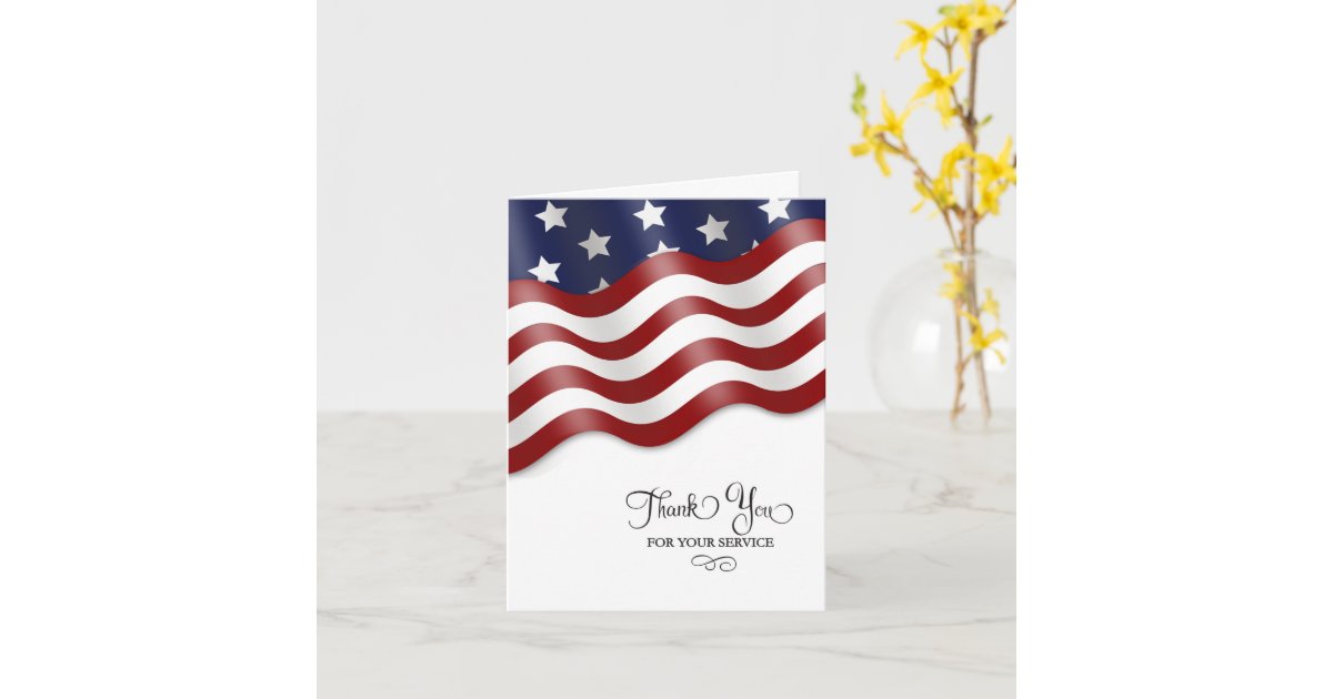 Military Thank You for Your Service Card | Zazzle