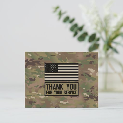 Military - Thank You For Your Service Postcard | Zazzle