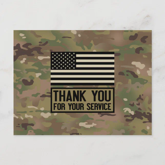 Military - Thank You For Your Service Postcard | Zazzle