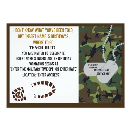 Military theme birthday party invitation | Zazzle.com