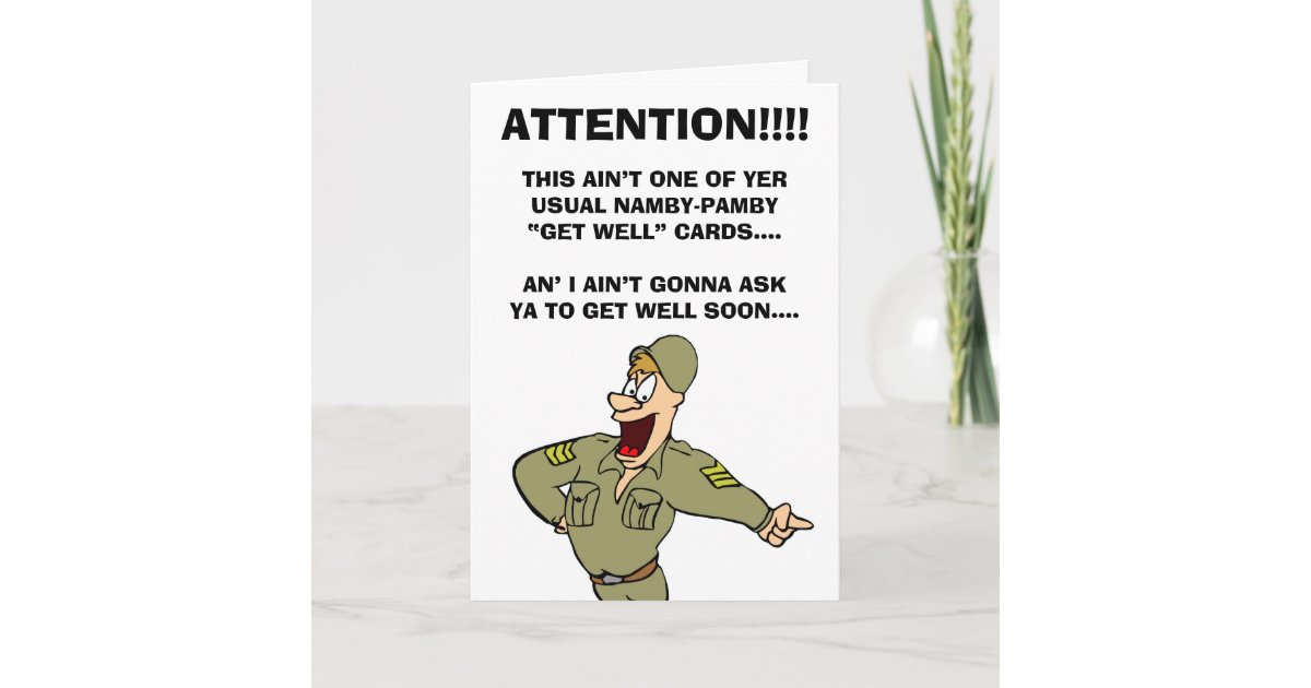 Military-Themed Get Well NOW Card | Zazzle.com