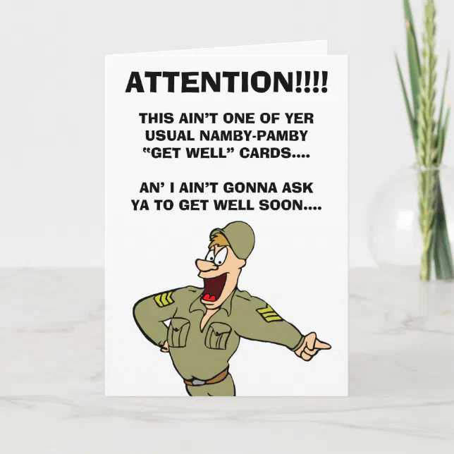 Military-Themed Get Well NOW Card | Zazzle