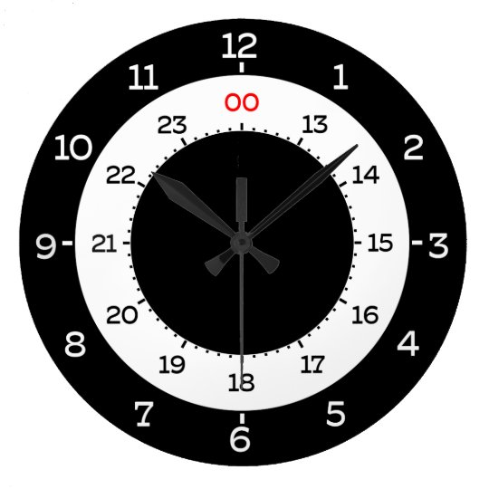 MILITARY TIME 12 HOUR FORMAT LARGE CLOCK Zazzle