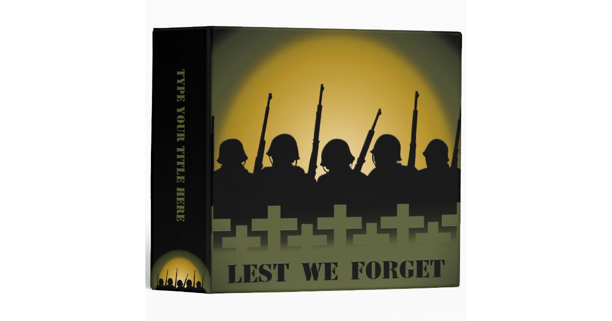 Military Tribute Binder Lest We Forget Books | Zazzle