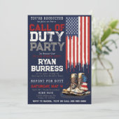 Military US Flag BLUE Deployment Farewell Party Invitation | Zazzle