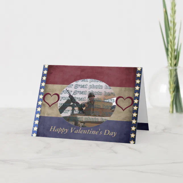 Military Valentine Photo Frame Card | Zazzle