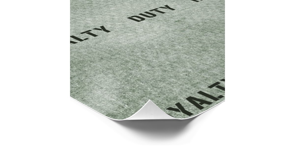 Military values poster | Zazzle.com