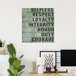 Military values poster | Zazzle