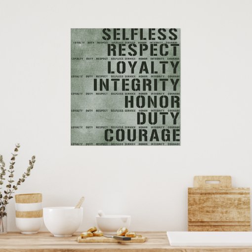 Military values poster | Zazzle