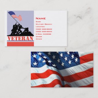 Military Veteran Calling Card | Zazzle