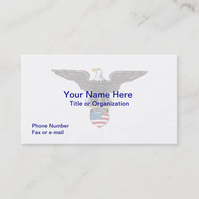 Military Veteran Eagle Business Card | Zazzle