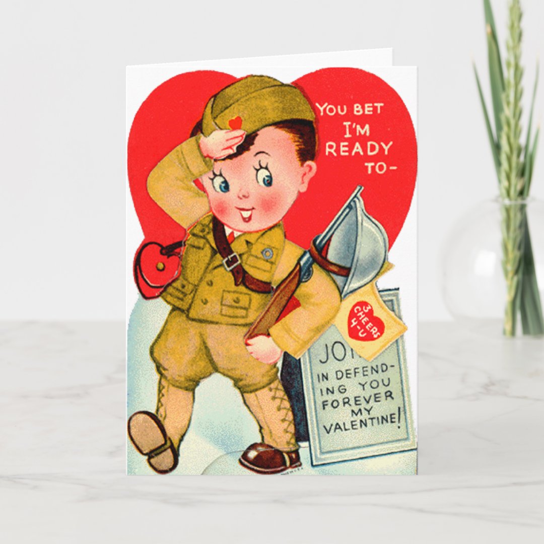 Military Vintage Valentine's Day Card | Zazzle