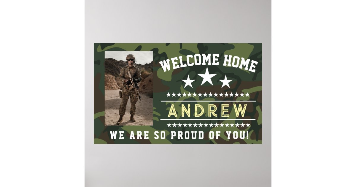 Military Welcome Home Banner - Army National Guard Poster | Zazzle