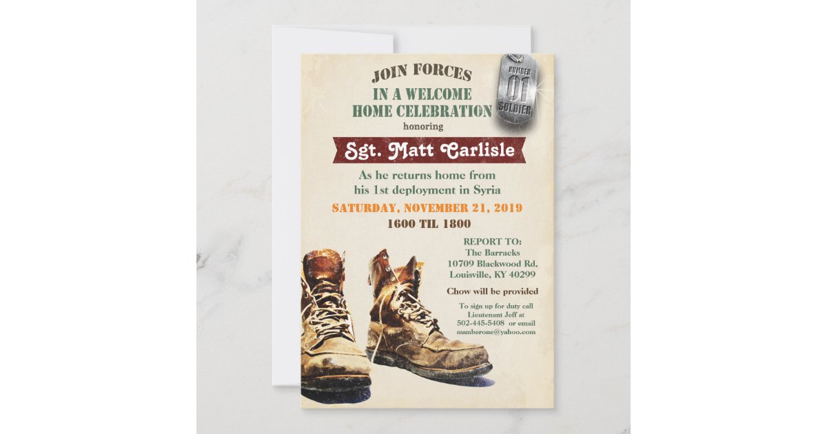 Military Welcome Home Celebration Invitation | Zazzle
