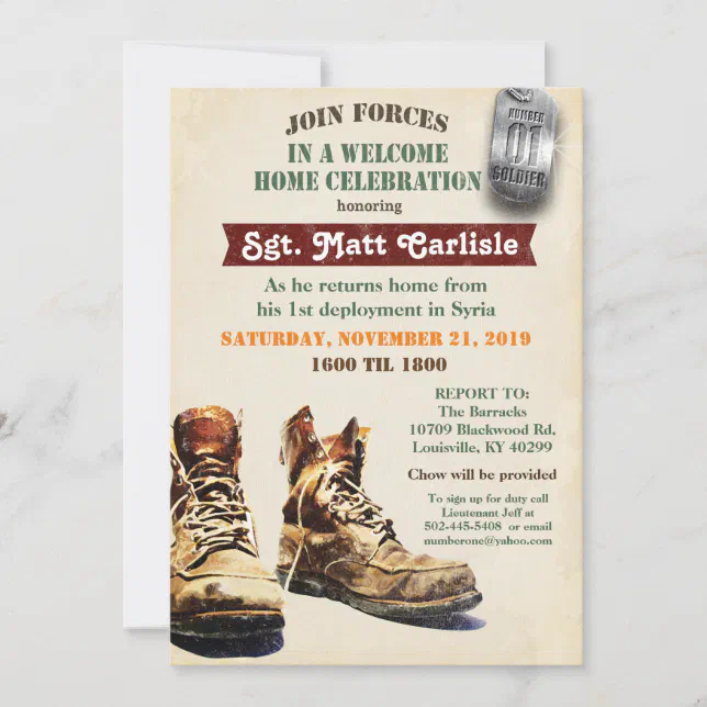 Military Welcome Home Celebration Invitation | Zazzle