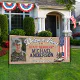 Military Welcome Home US Flag Boots Rustic Photo Banner | Zazzle