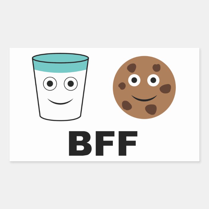 Milk and Cookie-Best Friends Forever Rectangular Sticker | Zazzle.com