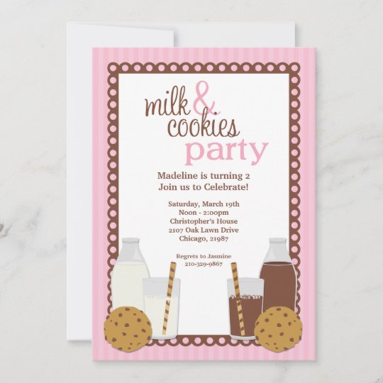 Milk and Cookies Birthday Party Invitation | Zazzle.com