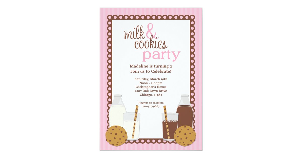 Milk and Cookies Birthday Party Invitation | Zazzle.com