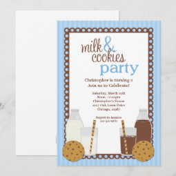 Milk and Cookies Birthday Party Invitation | Zazzle