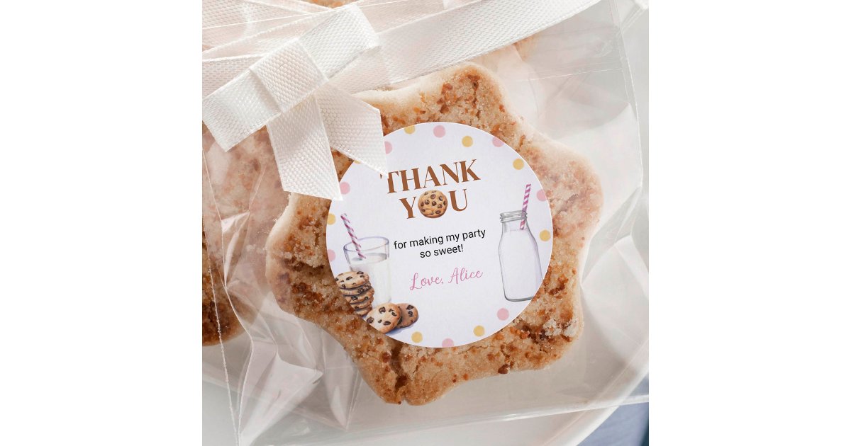 Milk And Cookies Sticker Labels Birthday Party | Zazzle