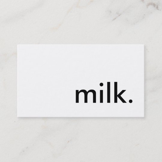 milk. business card | Zazzle.com
