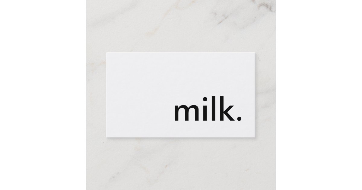 milk. business card | Zazzle