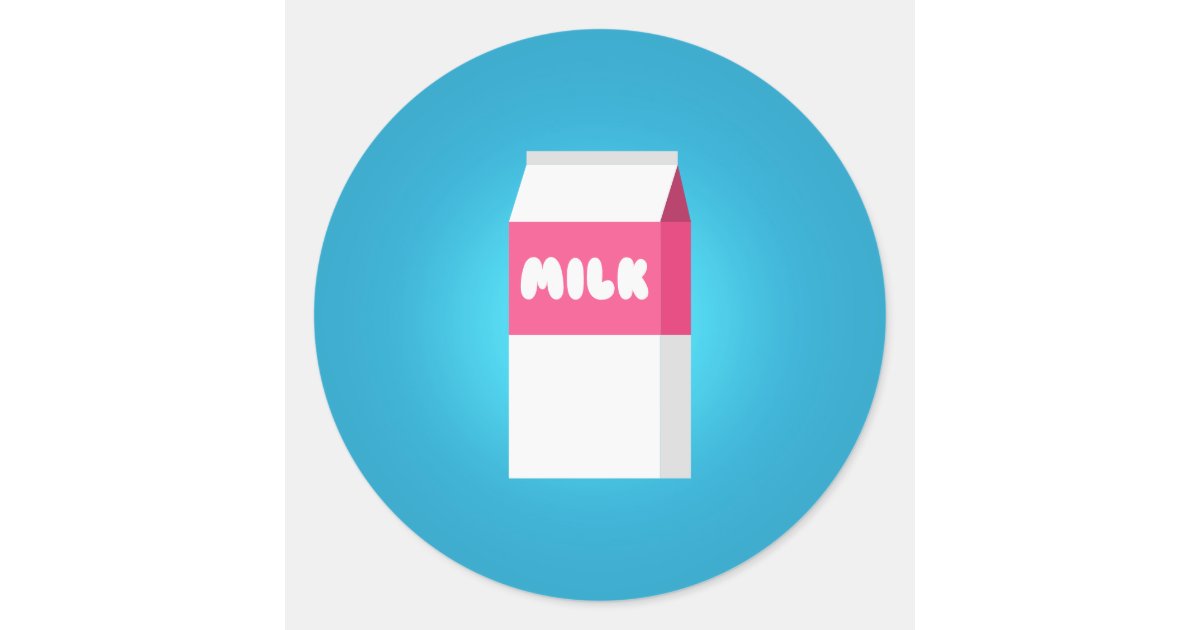 Milk Carton Classic Round Sticker | Zazzle