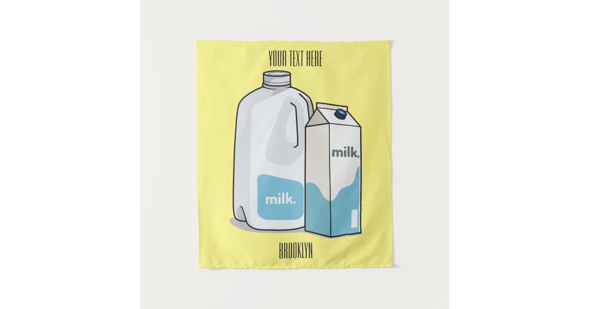 Milk cartoon illustration tapestry | Zazzle