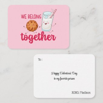 Milk Cookies Cute Funny Classroom Valentines Day Note Card | Zazzle