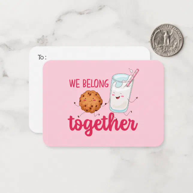 Milk Cookies Cute Funny Classroom Valentines Day Note Card | Zazzle