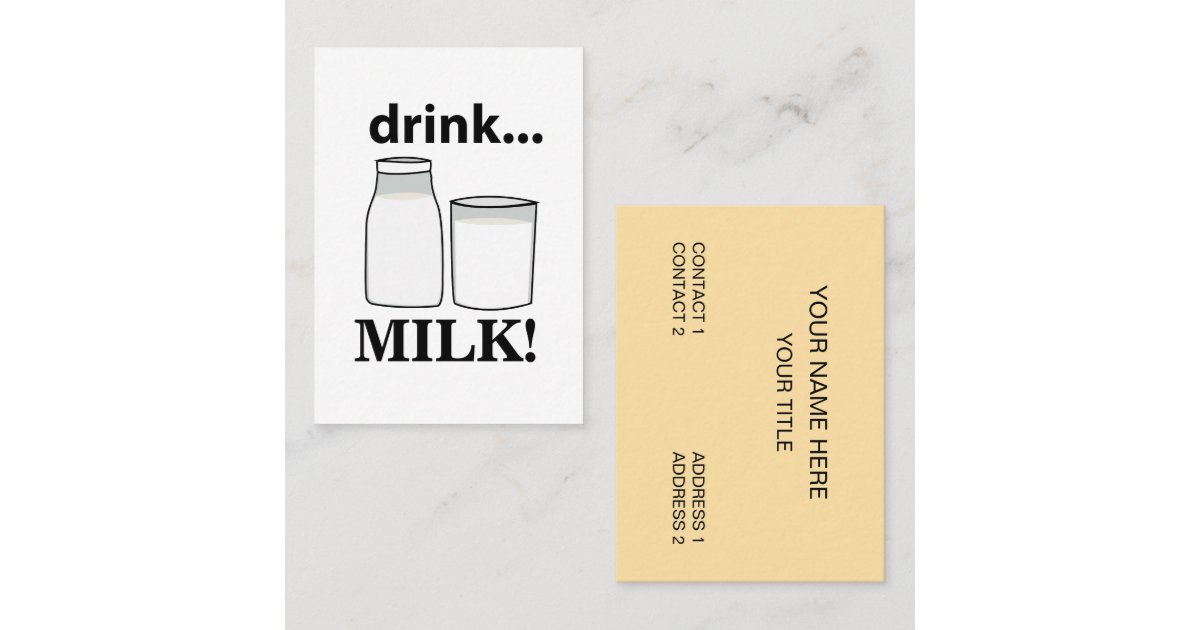 Milk Drink Milk Business Card | Zazzle