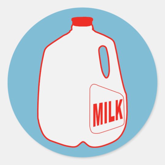 Milk Jug Classic Round Sticker | Zazzle.com