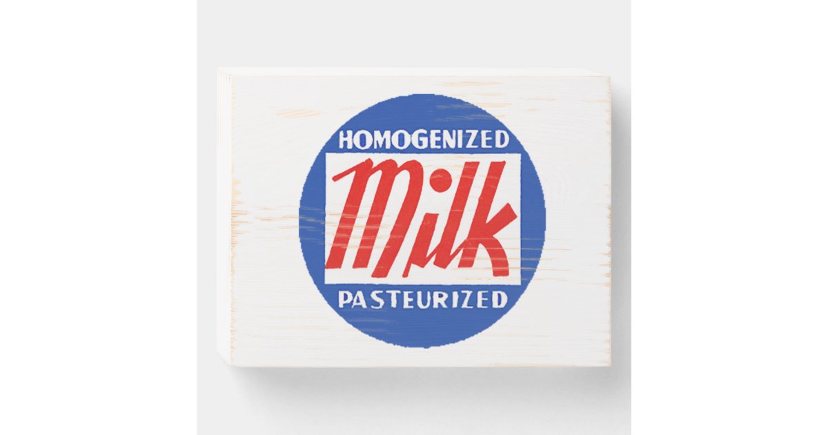Milk Logo Wooden Box Sign | Zazzle