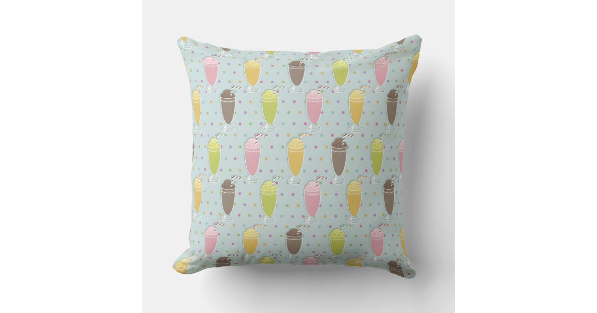 Milkshake Pattern Throw Pillow | Zazzle