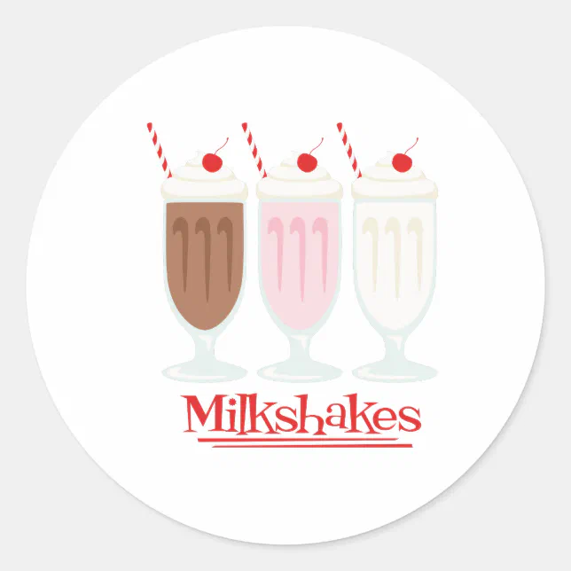 Milkshakes Classic Round Sticker | Zazzle