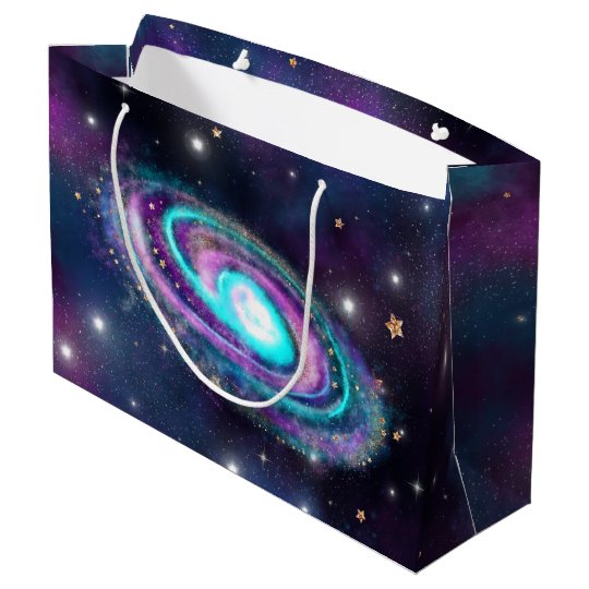Milky Way Galaxy | Cosmic Blue Purple Pink Glow Large Gift Bag | Zazzle.com