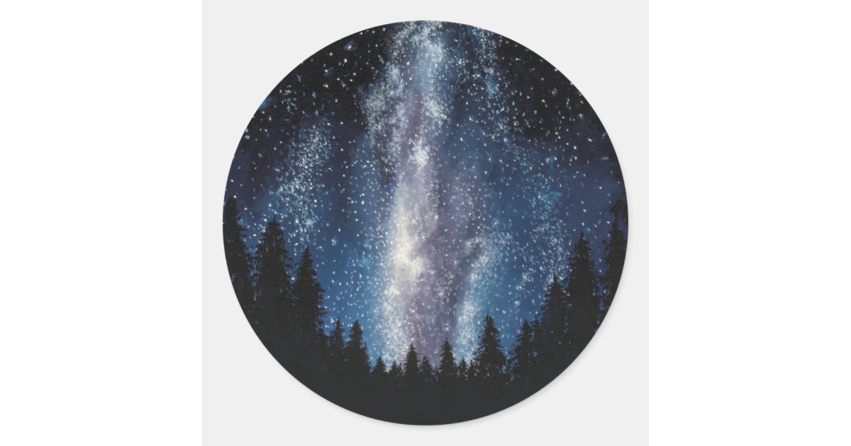 Milky Way Galaxy Painting Sticker | Zazzle