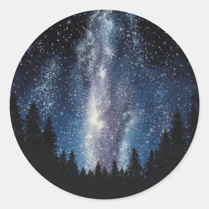 Milky Way Galaxy Painting Sticker | Zazzle.com