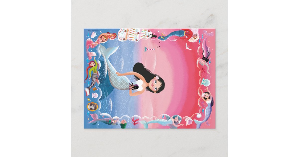 Milla the Mermaid illustration Postcard | Zazzle