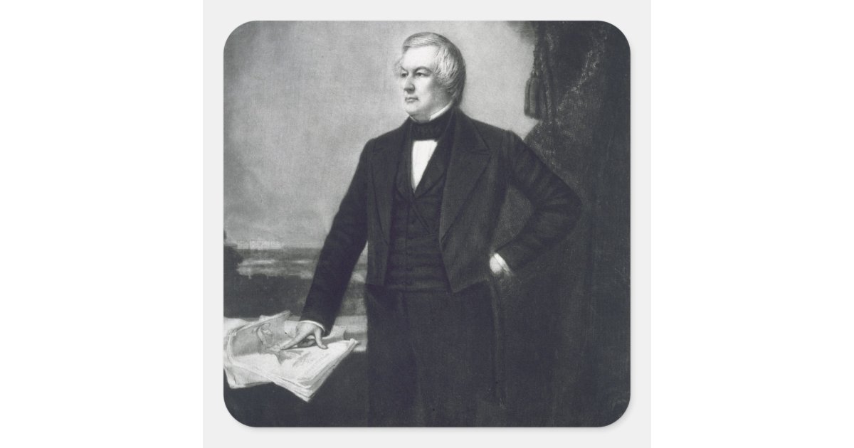 Millard Fillmore, 13th President of the United Sta Square Sticker | Zazzle