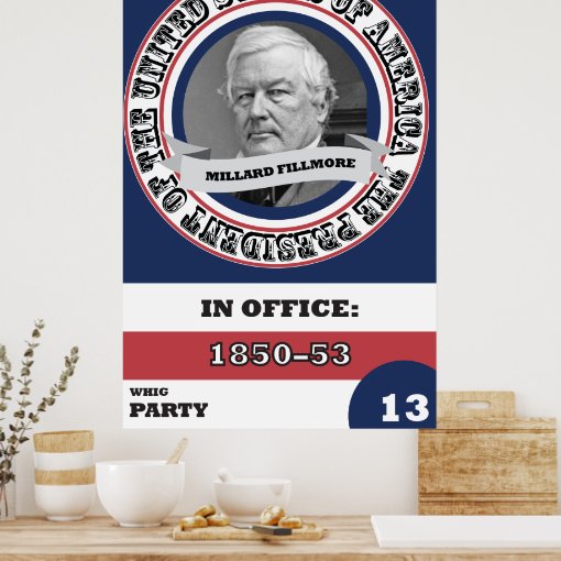Millard Fillmore Presidential History Poster | Zazzle
