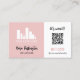 Millennial Pink Logo QR Code Photo Social Media Business Card | Zazzle