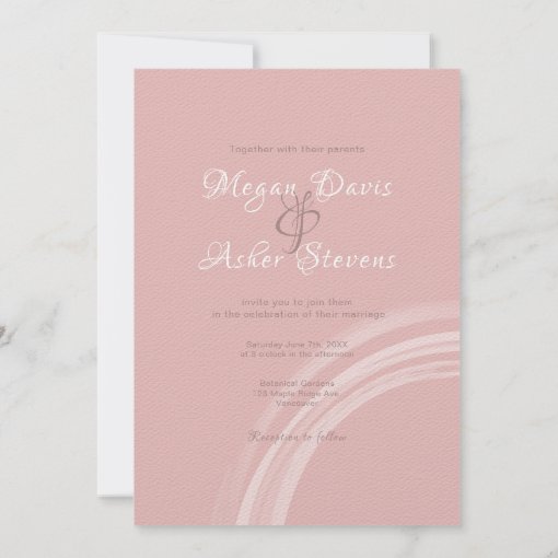 Millennial Pink with Gold Ring Initial Invitation | Zazzle