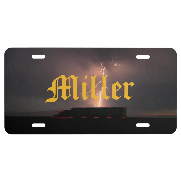 Miller, Driving The Storm License Plate | Zazzle