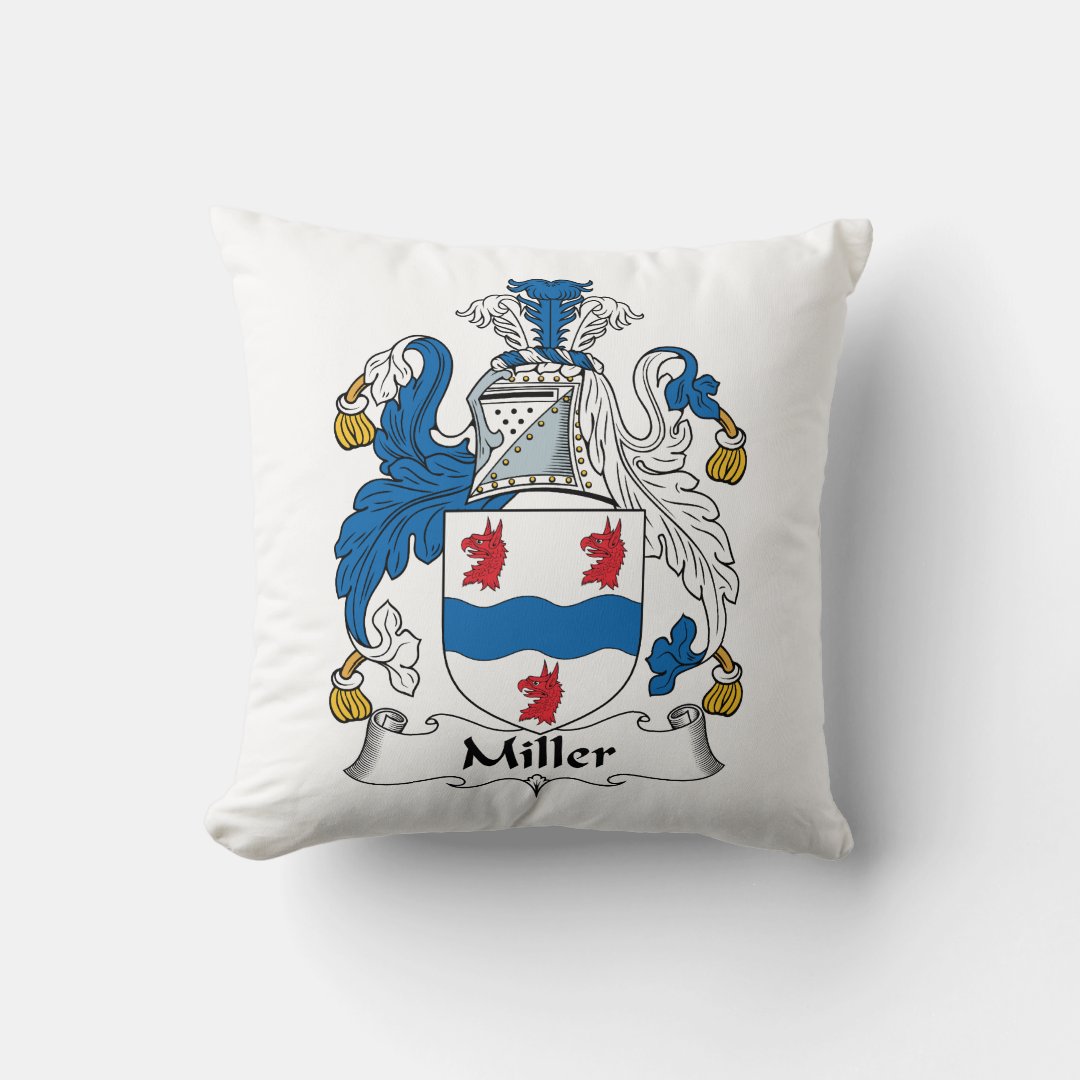 Miller Family Crest Throw Pillow | Zazzle