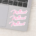 Millicent name pink decorative cursive x3 sticker | Zazzle