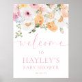 Millie Floral Baby Shower Welcome Sign | Zazzle