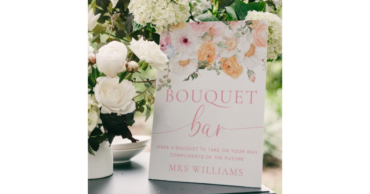 Millie Floral Bouquet Flower Bar Foam Board | Zazzle